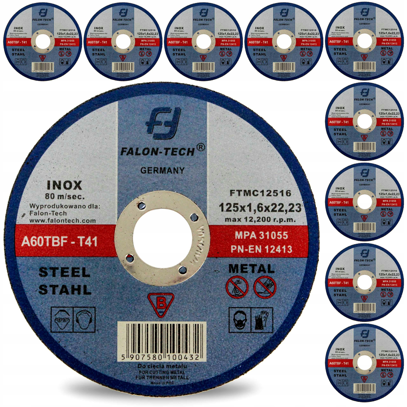 TARCZA DO CIĘCIA METALU inox 125 x 1,6 FALON TECH | Akcesoria do Narzędzi i Elektronarzędzi ...